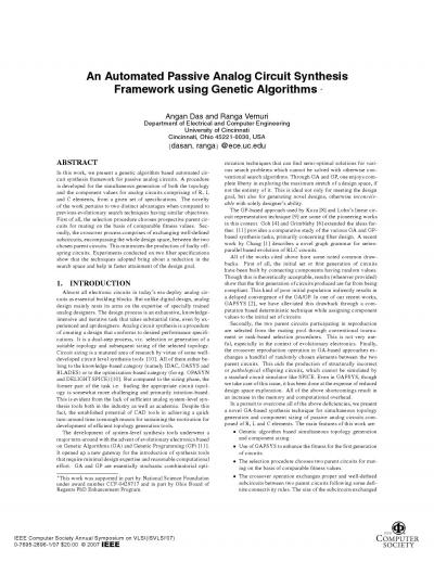 Research Institution Traffic An Automated Passive Analog Circuit Synthesis Framework Using 1348