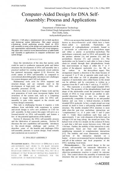 Research Institution Traffic - Computer-aided design for DNA self ...