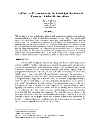 Research Institution Traffic Scyflow An Environment For The Visual Specification And